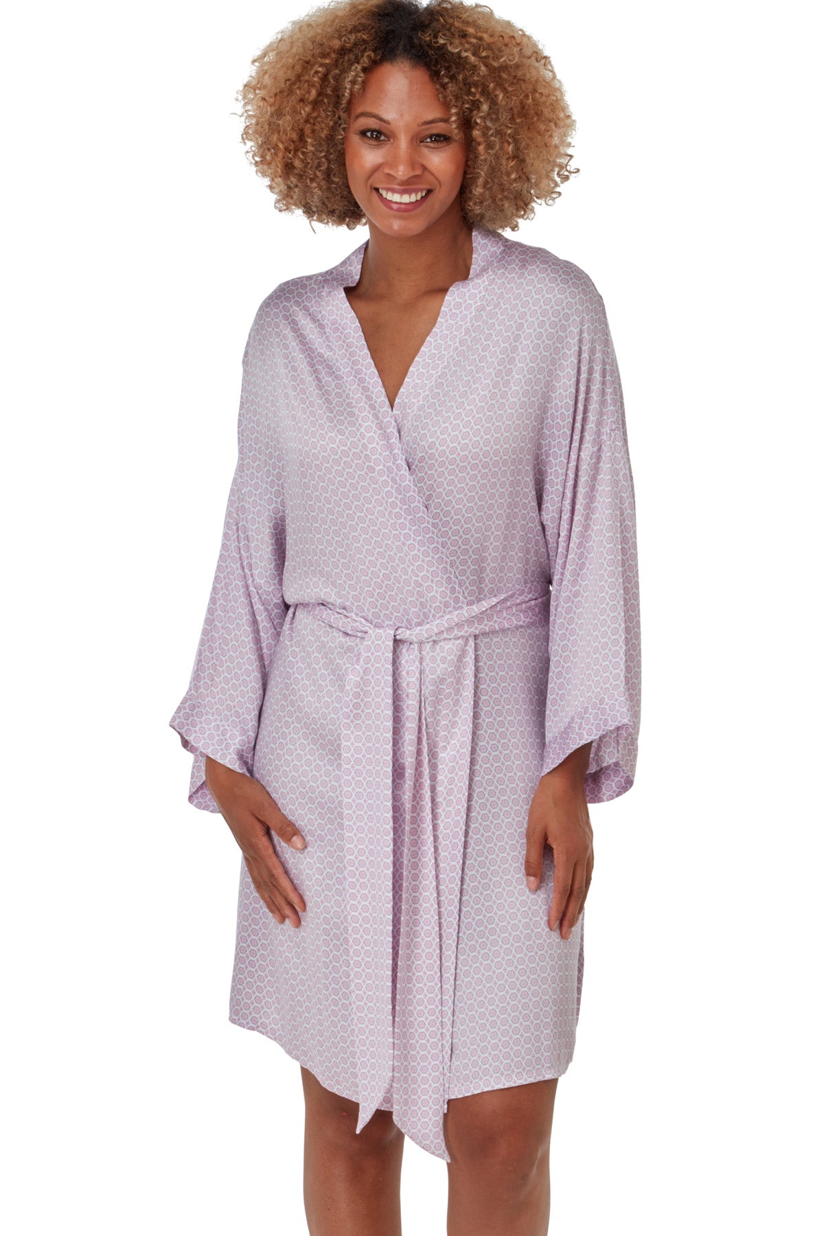 Geometric Tile Print Robe |Indigo Sky