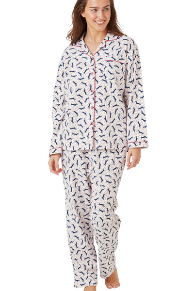 Women's Cosy Brushed Cotton Pyjamas & Comfy PJs – Indigo Sky