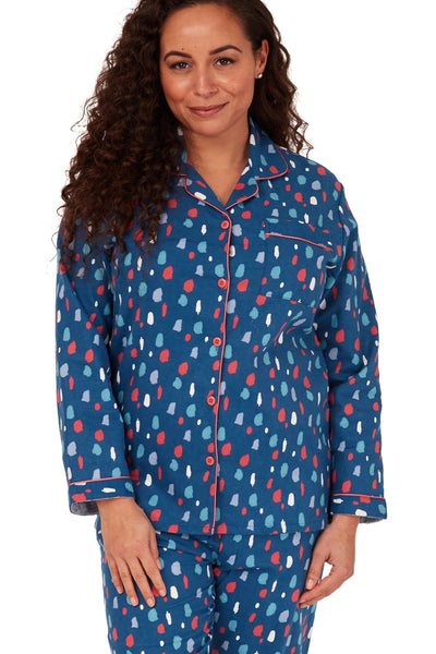Women's Cosy Brushed Cotton Pyjamas & Comfy PJs – Indigo Sky
