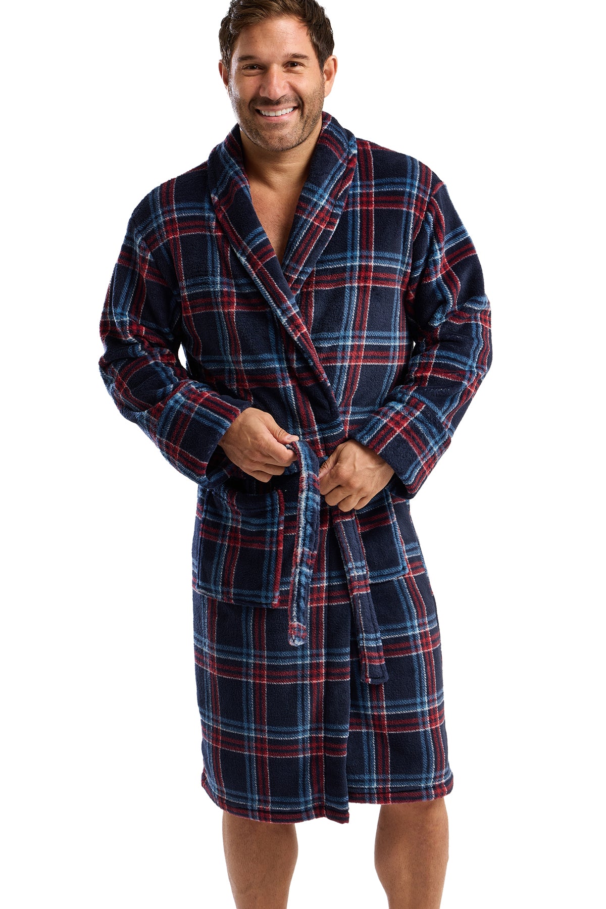 West Ridge Farsley Cosy Fleece Shawl Collar Robe – Indigo Sky